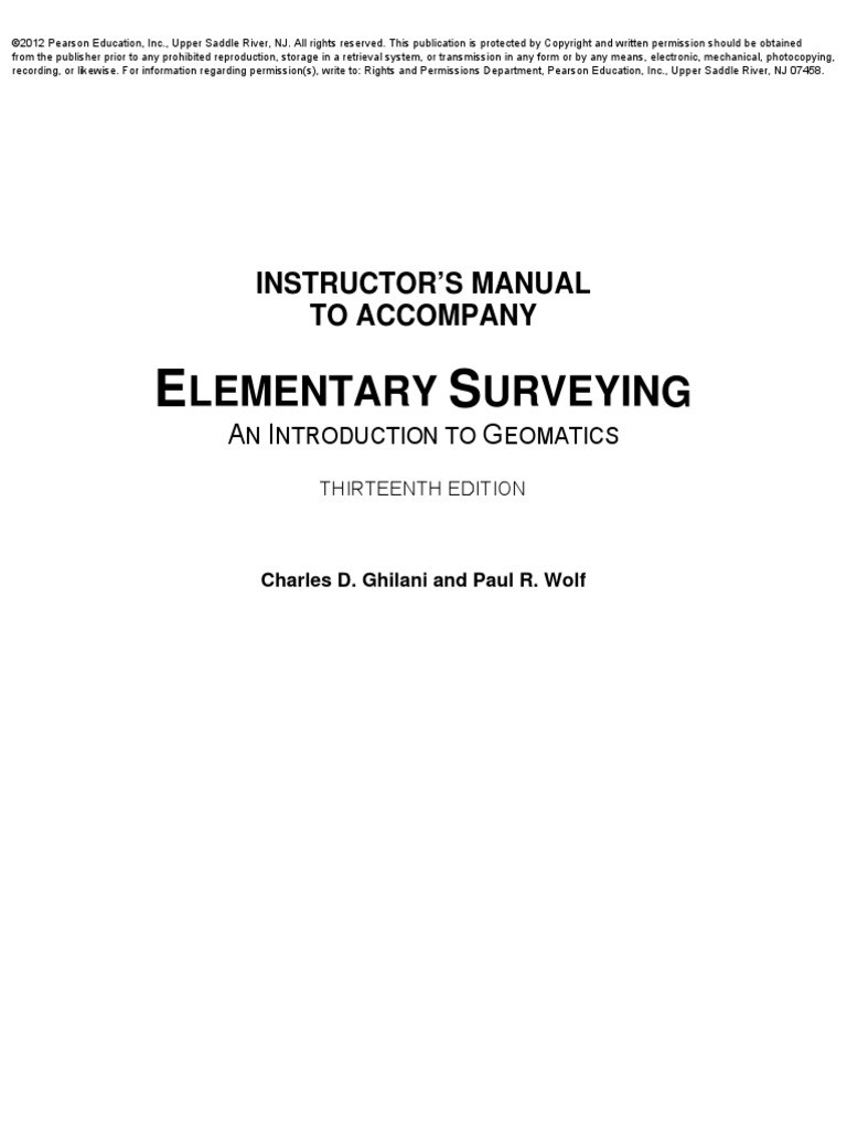 Elementary Surveying 13th Edition Ghilani Solution Manual | PDF