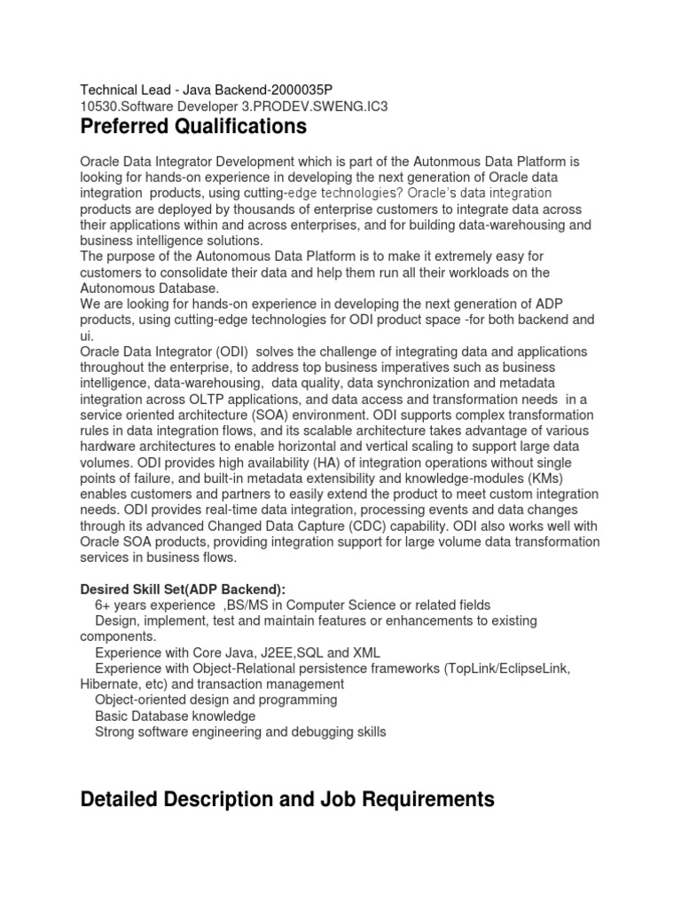Technical Lead Java Backend | PDF