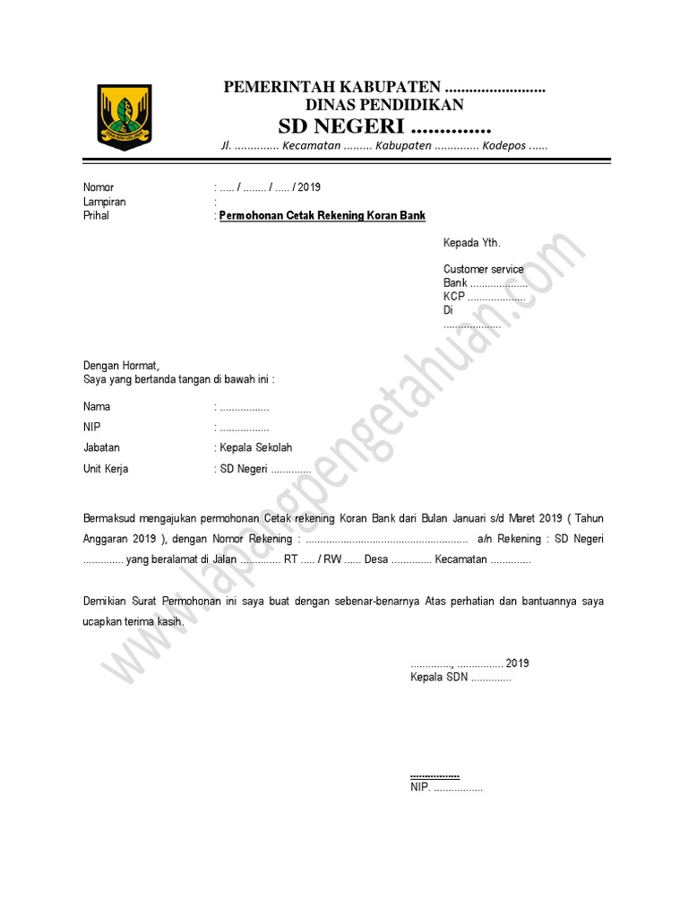 Format Cetak Rek Koran | PDF