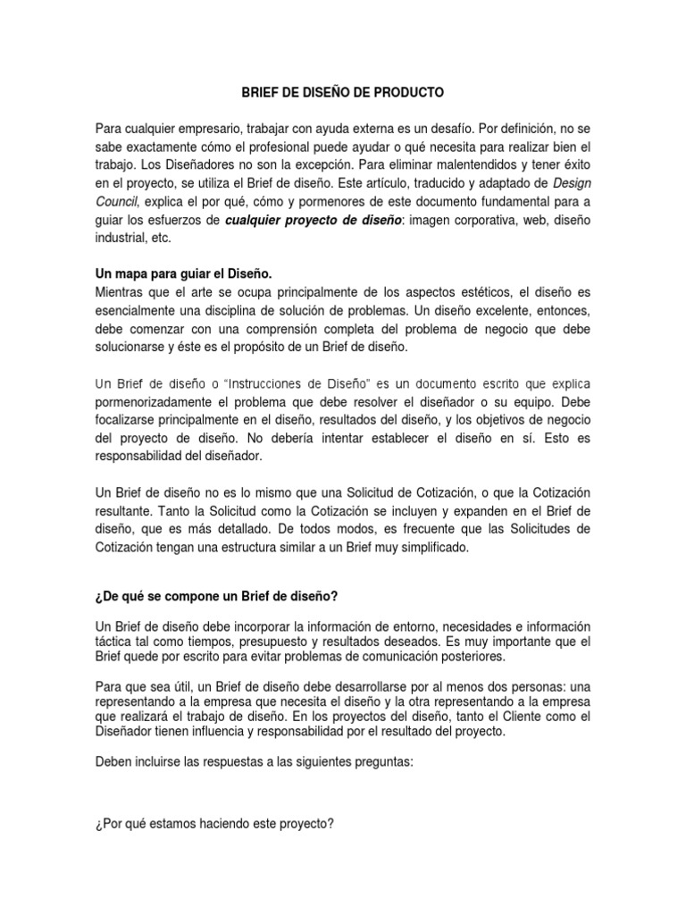 Guía para un Brief de Diseño Efectivo | PDF