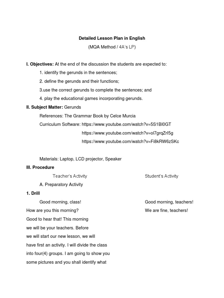 Detailed Lesson Plan in English MQA-GROUP 6 | PDF