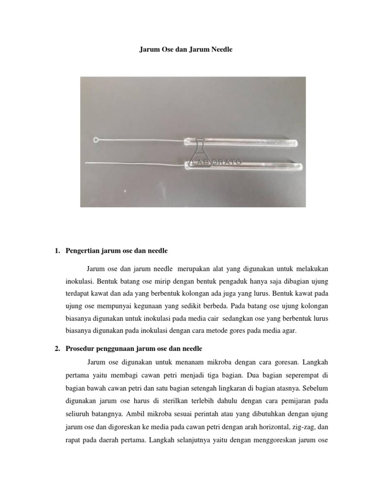 Jarum Ose Dan Needle | PDF