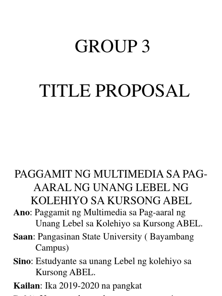Titulo Sa Pananaliksik | PDF