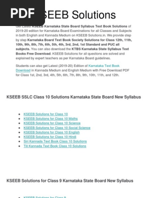 Kseeb Solutions SOLUTION: Kseeb Solutions For Class 6 Science Chapter