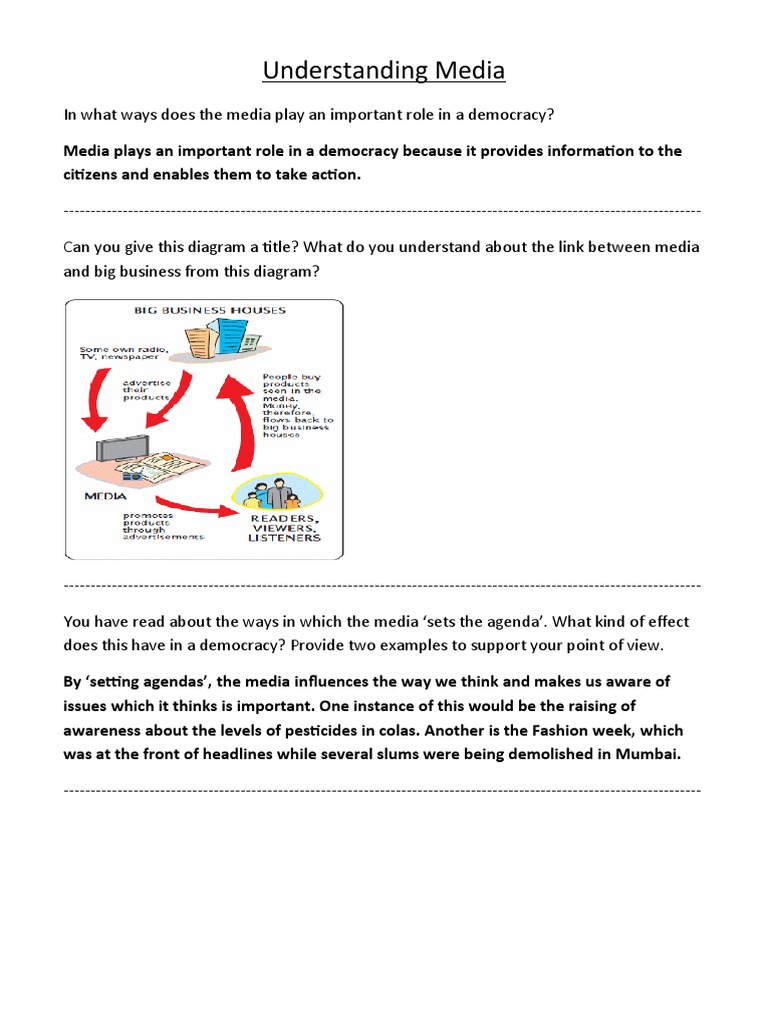Role of Media in Democracy Explained | PDF