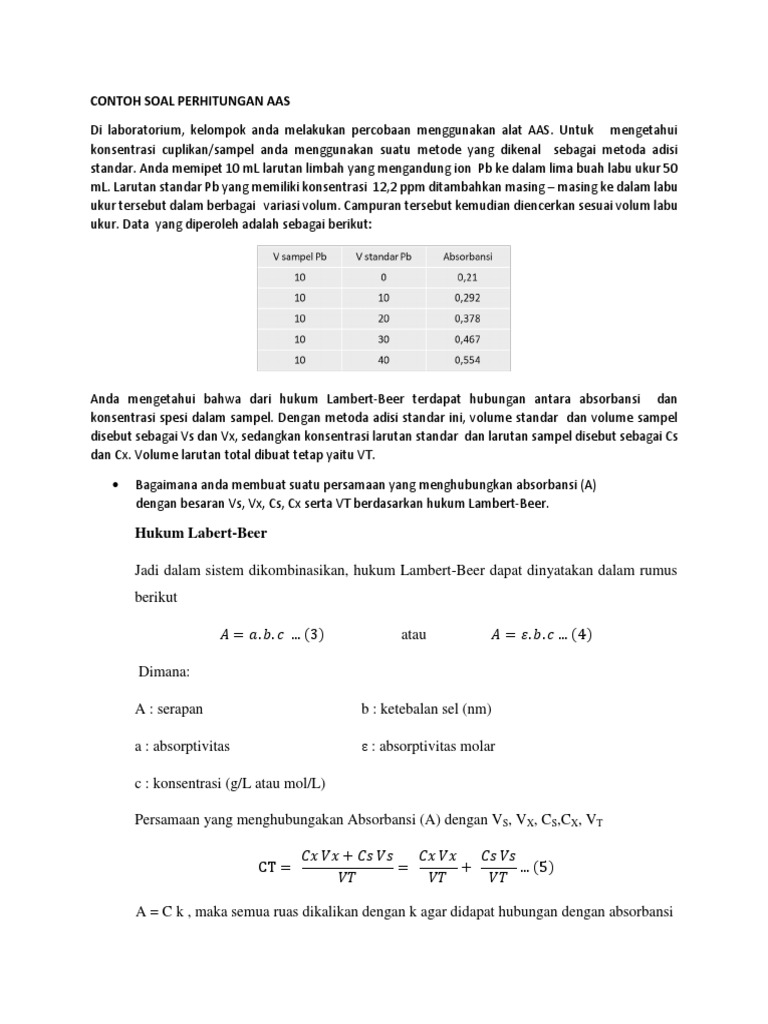 Contoh Soal Perhitungan Aas | PDF