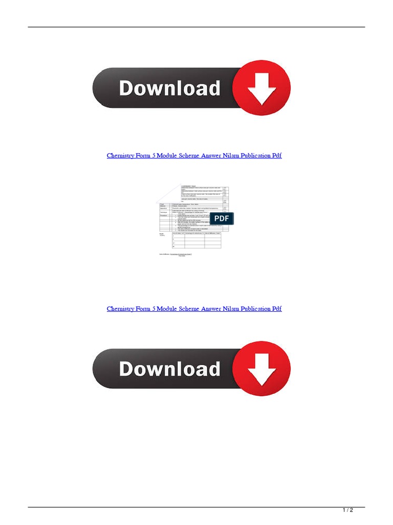 Chemistry Form 5 Module Scheme Answer Nilam Publication PDF | PDF
