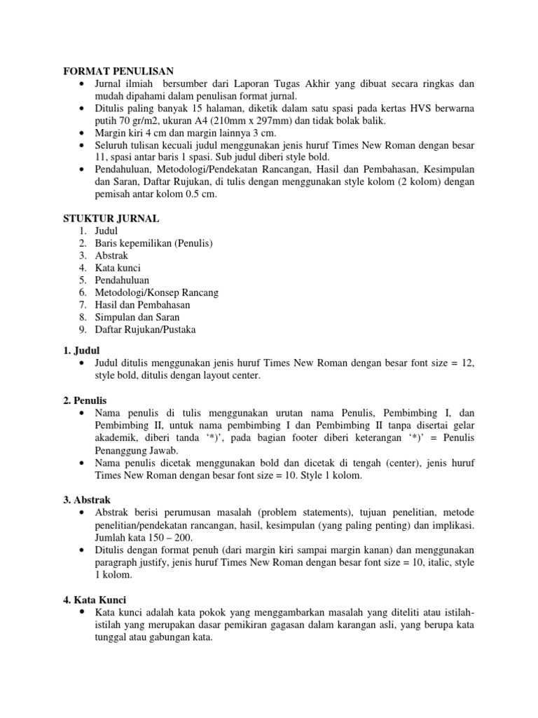 Format Penulisan Jurnal Ilmiah | PDF