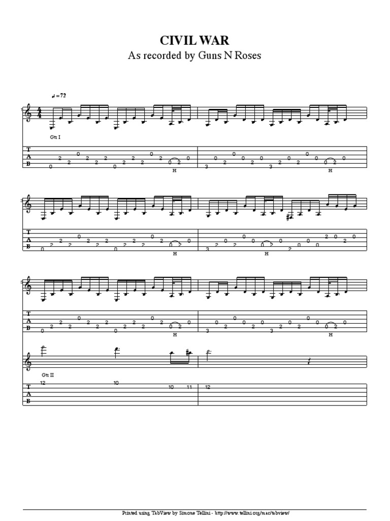 Guns N'Roses - Civil War PDF | PDF