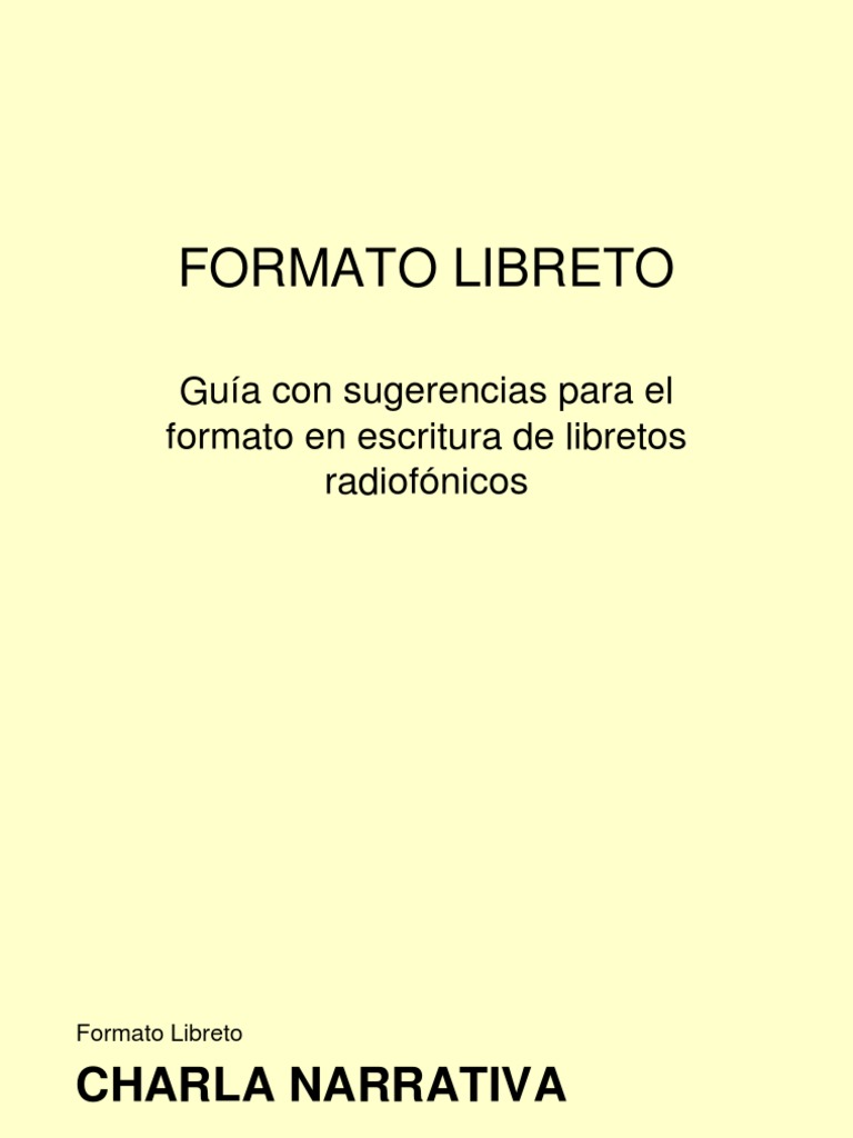 Guía de Formato para Libretos Radiofónicos | PDF