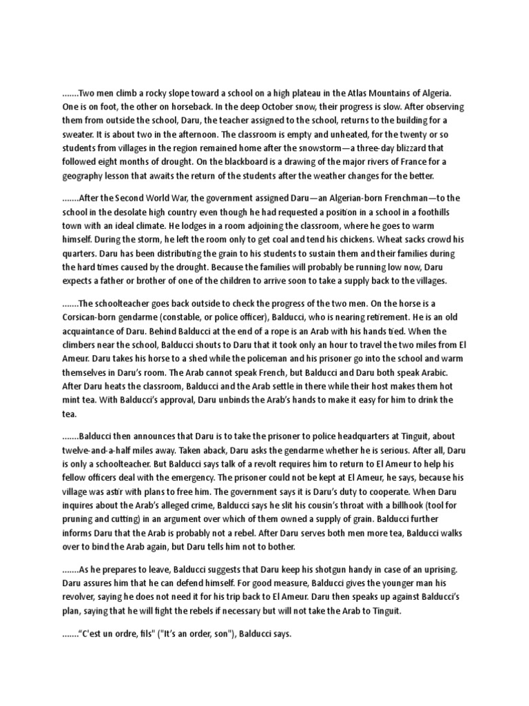 The Guest by Albert Camus | PDF