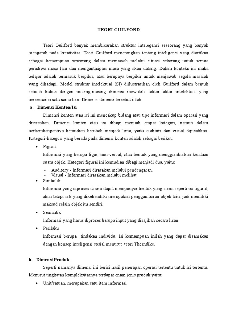 Teori Guilford | PDF