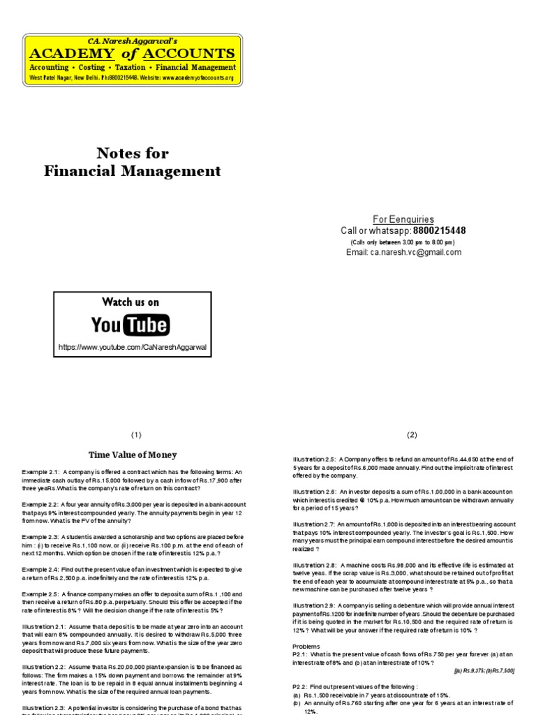 Financial Management Notes | PDF