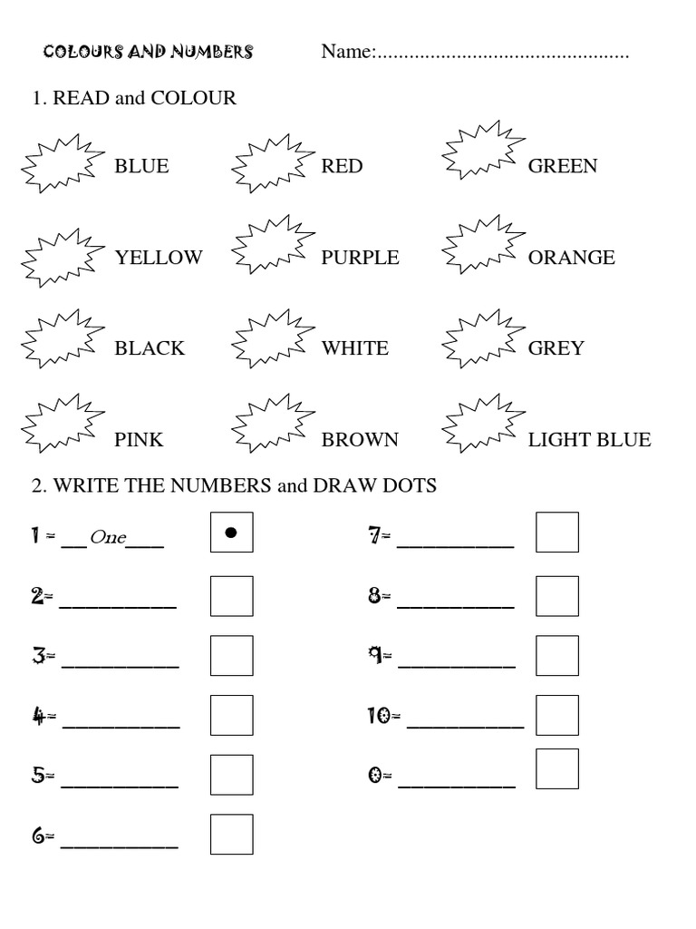 Colours and Numbers PDF | PDF