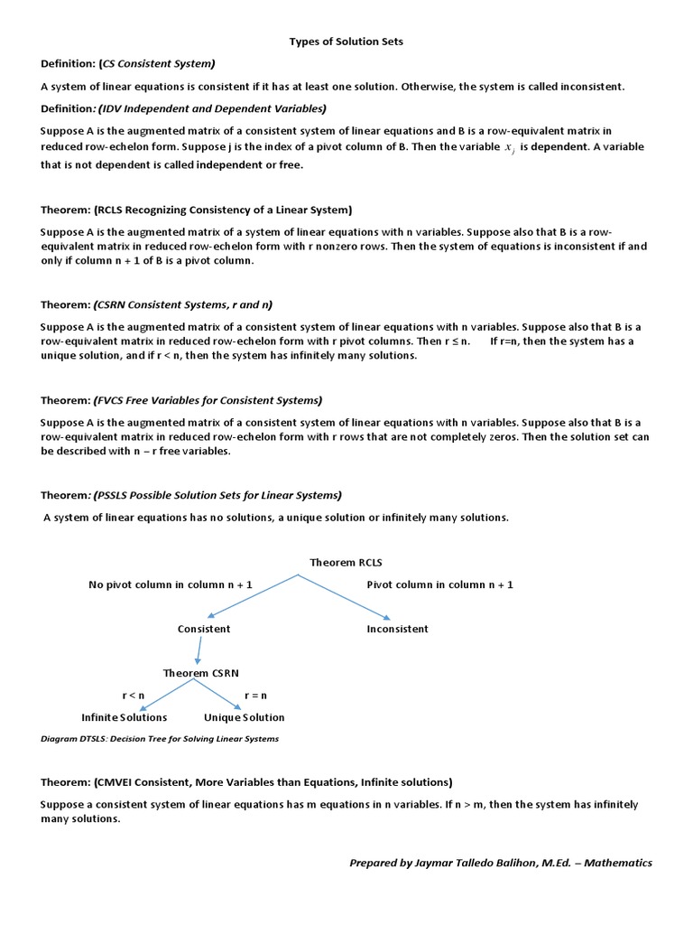 Types of Solution Set | PDF