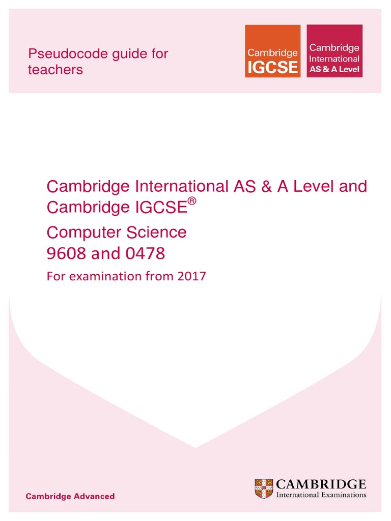 Pseudocode Guide For Teachers v1 PDF | PDF