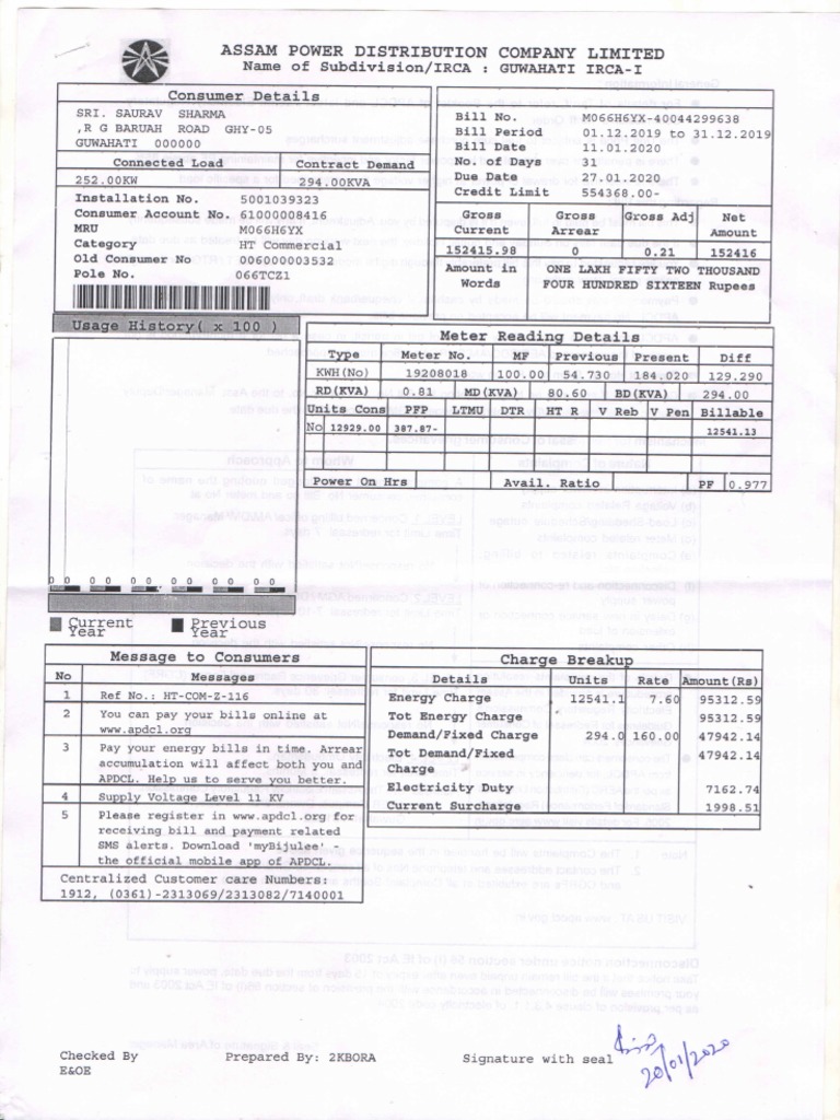 Electricity Bill PDF | PDF