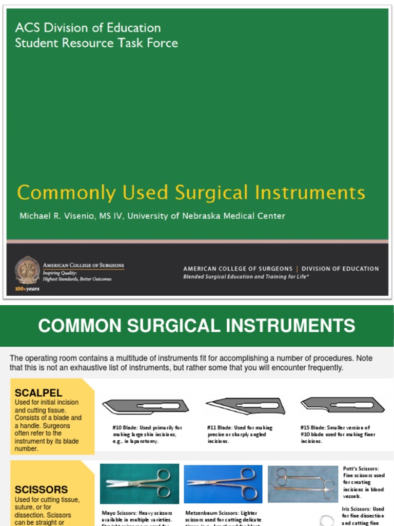 Common Surgical Instruments Module | PDF