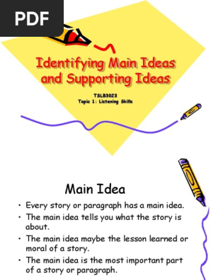 Main Idea Powerpoint