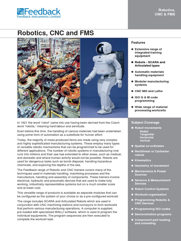 Programming Robotic and CNC Systems: An Overview of the Feedback ...