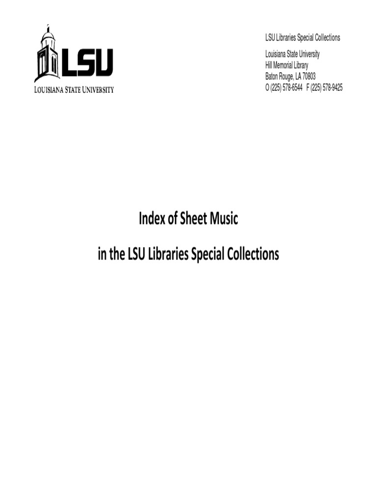 Sheet Music Index | PDF