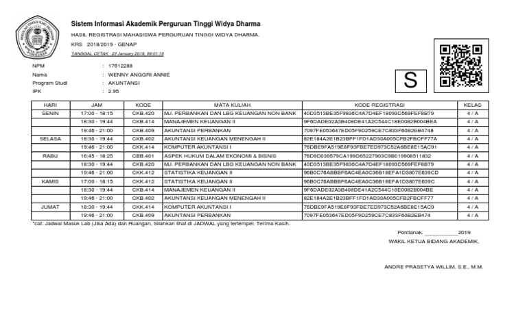 Jadwal Krs Mahasiswa Akuntansi 2019 Pdf