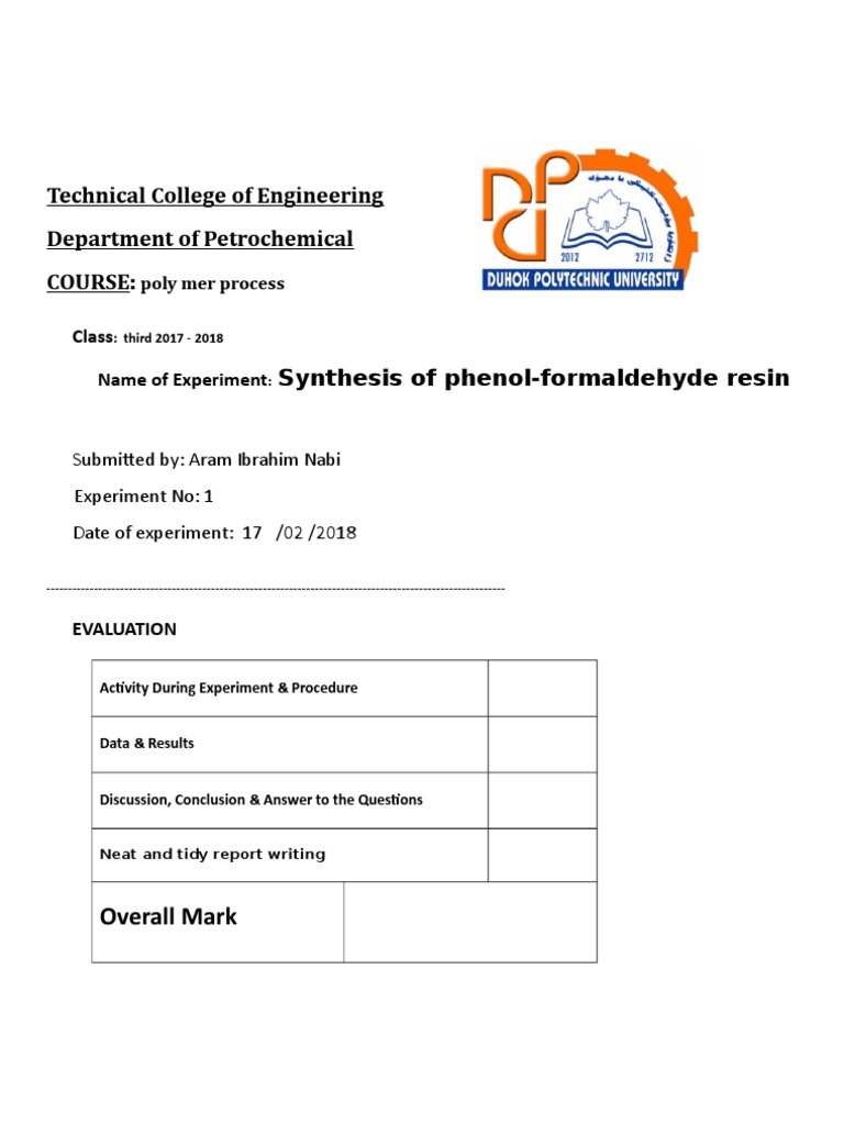 Phenol Formaldehyde Resin. Bakelite | PDF