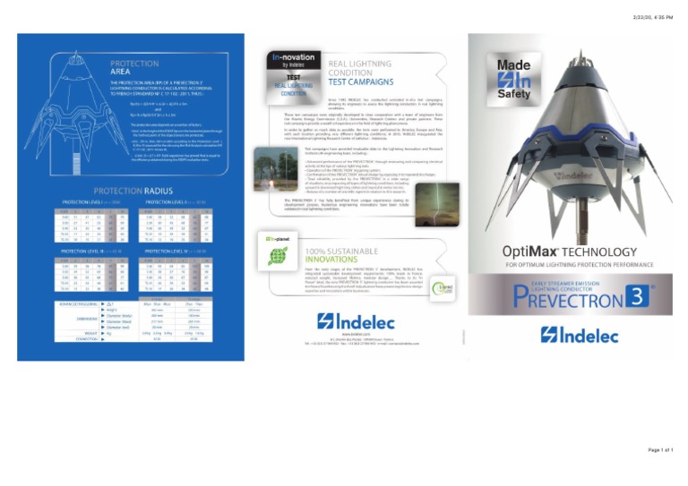 Lightning Protection - Indelec Prevectron 3 | PDF