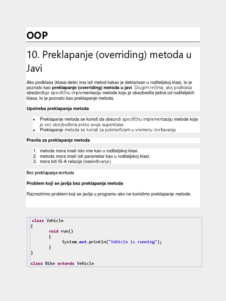 10 Preklapanje Metoda U Javi | PDF