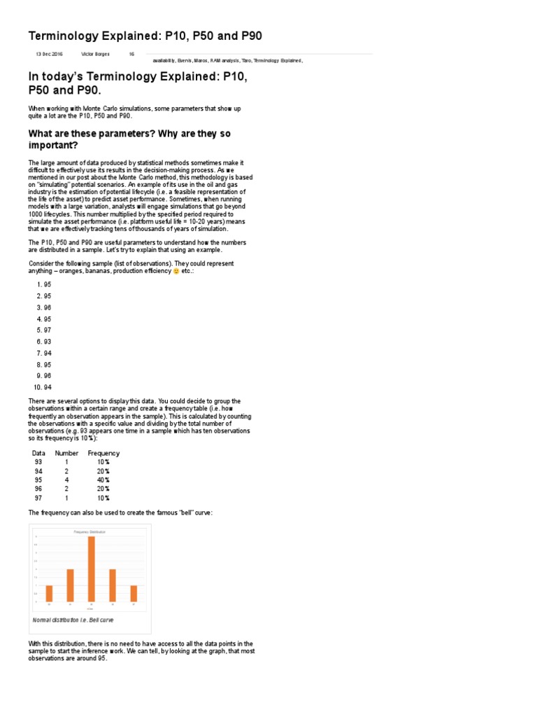 Terminology Explained - P10, P50 and P90 - DNV GL - Software | PDF