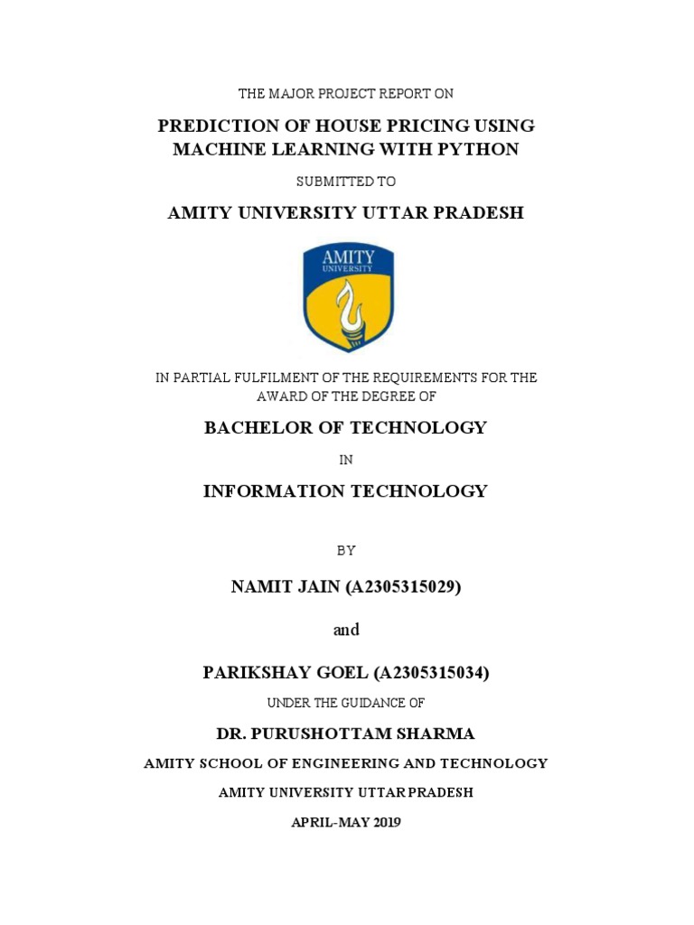 Prediction of House Pricing Using Machine Learning With Python | PDF