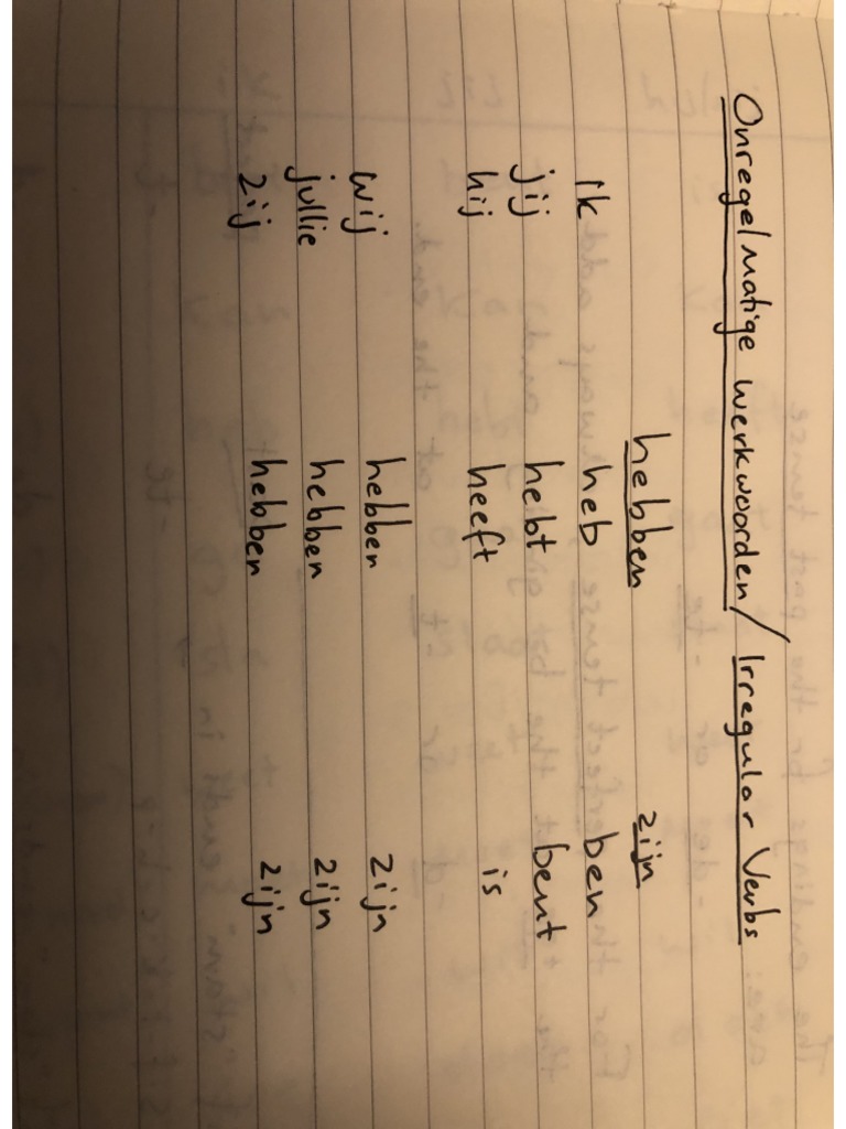 Dutch Irregular Verbs PDF | PDF