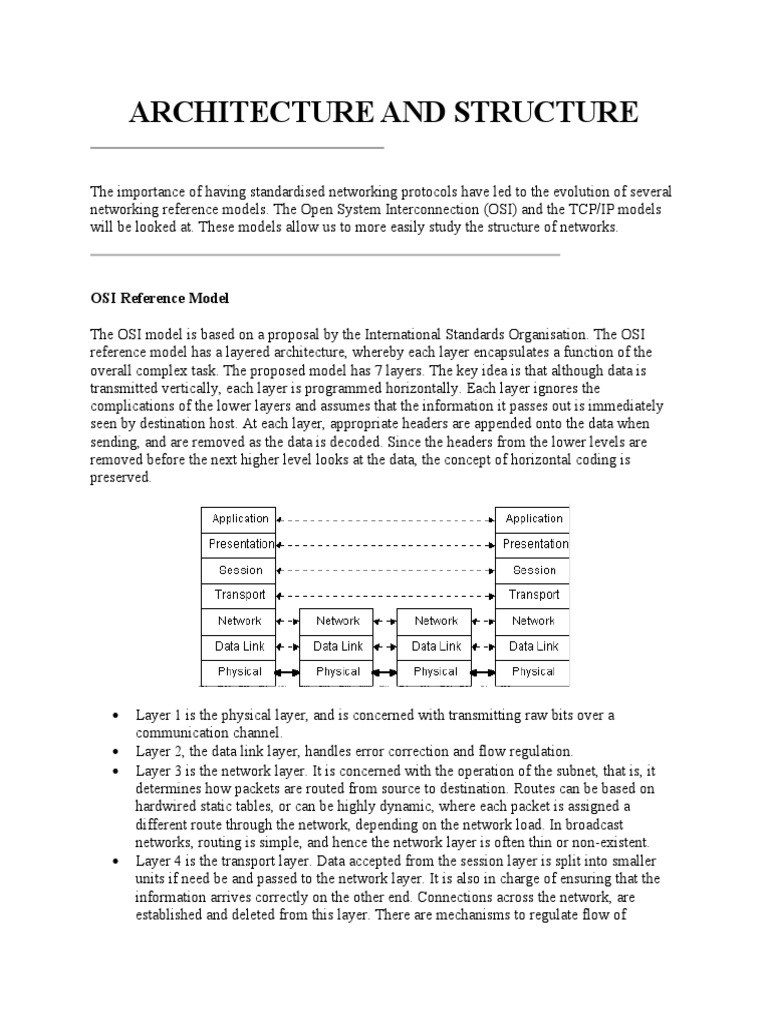 Architecture and Structure: OSI Reference Model | PDF | Osi Model ...