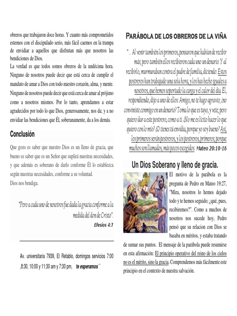 Parabola de Los Obreros de La Viña | PDF