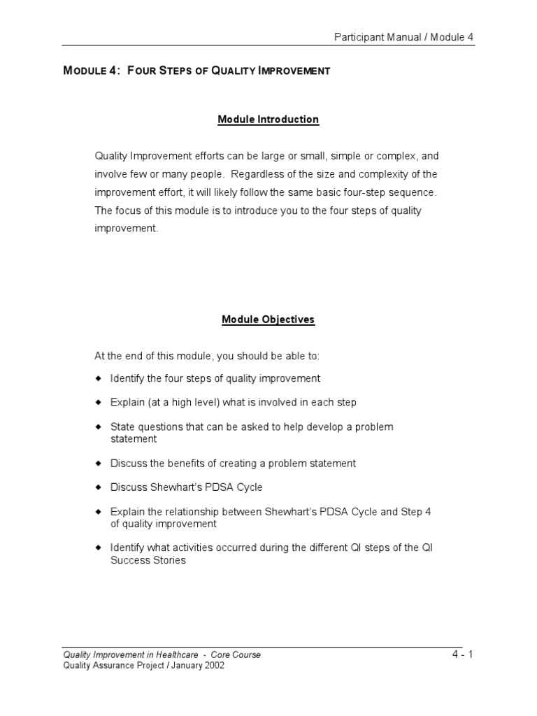 4 Modules of QM | PDF | Quality Assurance | Quality Management