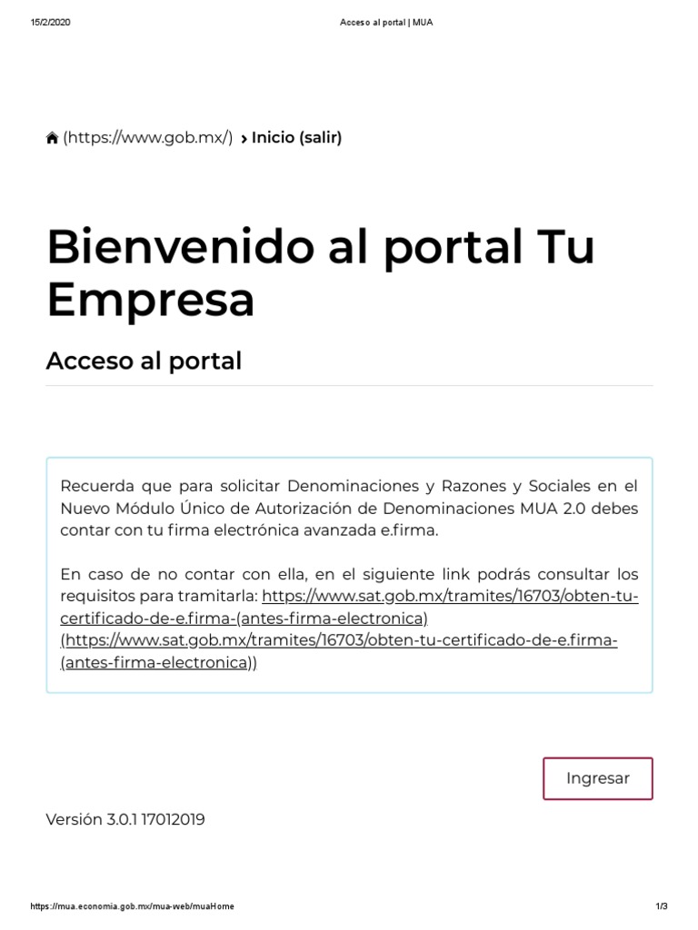 Acceso Al Portal - MUA | PDF