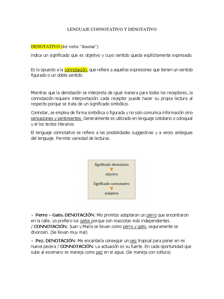 Lenguaje Connotativo y Denotativo | PDF