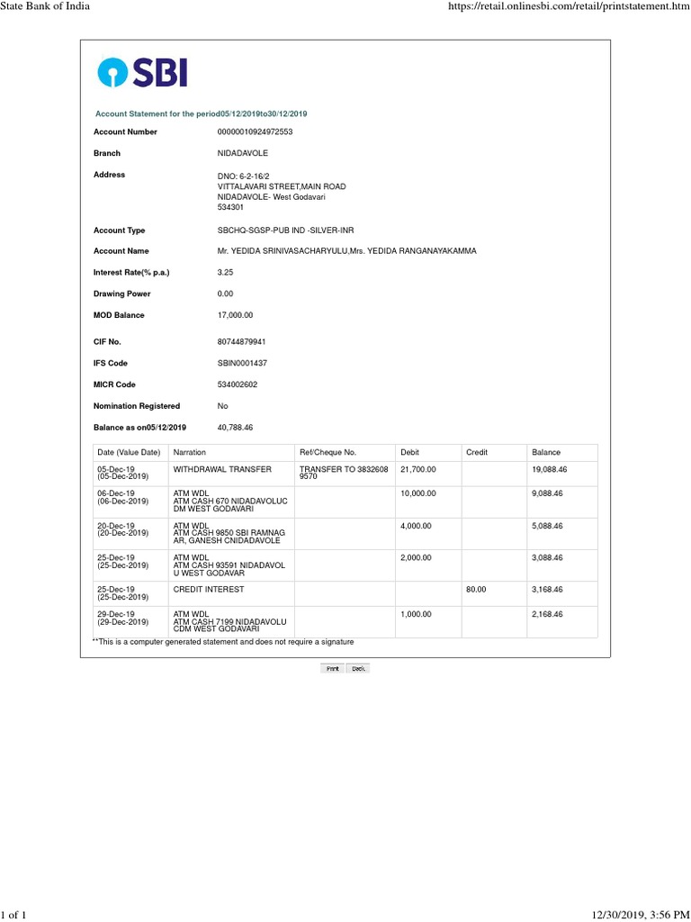 Bank Statement | PDF