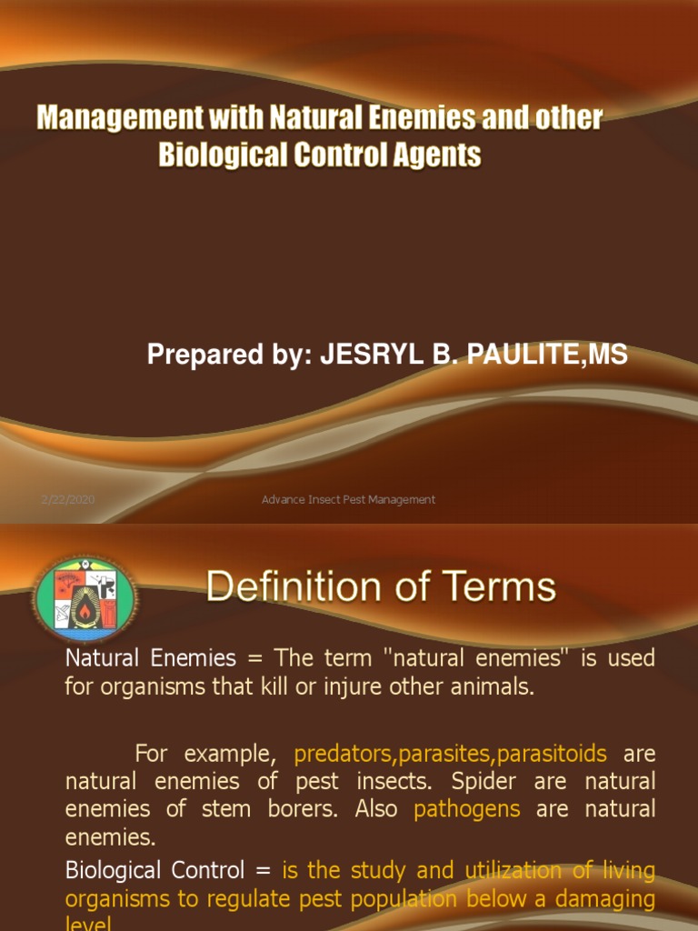Management With Natural Enemies and Other Biological Control Agents | PDF