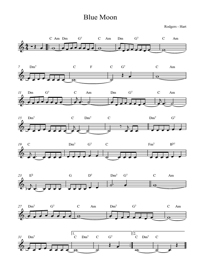 Blue Moon - Partitura Completa | PDF