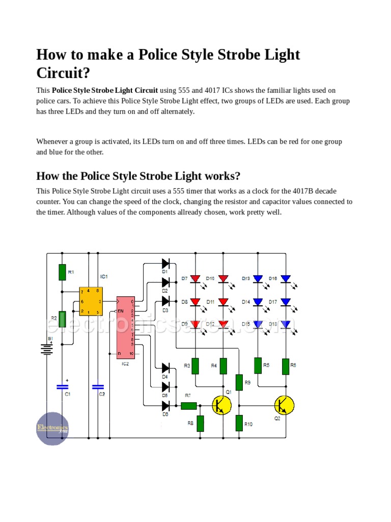 How To Make A Police Style Strobe Light Circuit | PDF