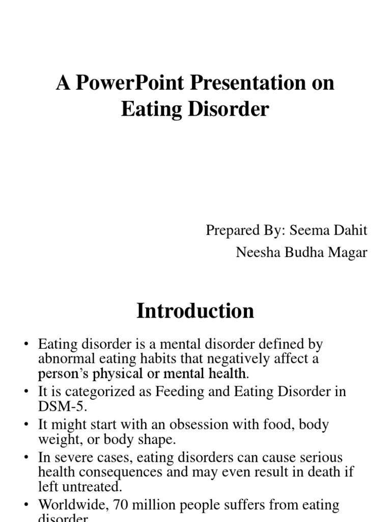 Powerpoint Presentation On Eating Disorders | Download Free PDF ...