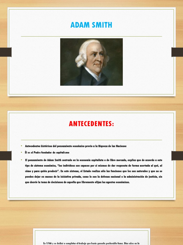 3 Diapositivas Adam Smith Filosofia | PDF | Adam Smith | Capitalismo