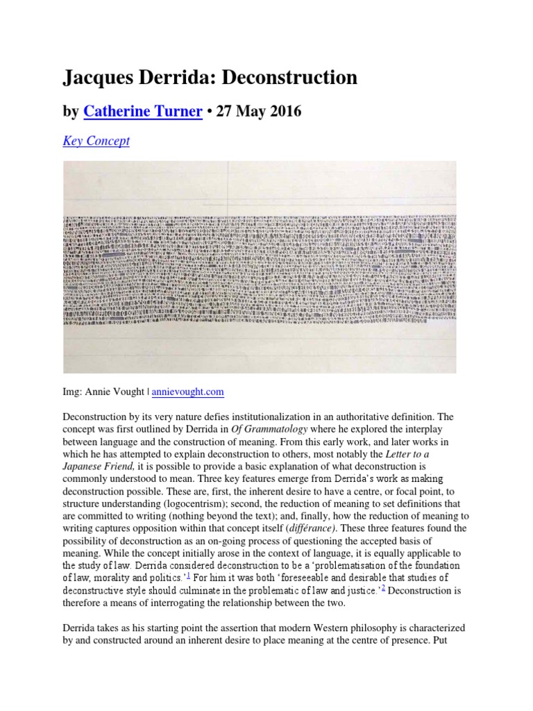 Jacques Derrida DECONSTRUCTION OF THEORY | PDF | Deconstruction ...