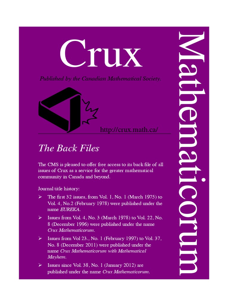 Crux Mathematicorum | PDF | Trigonometric Functions | Sine