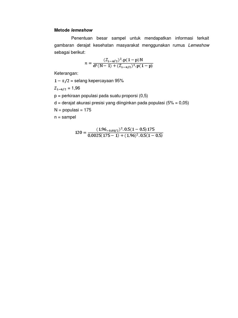 Metode Lemeshow | PDF