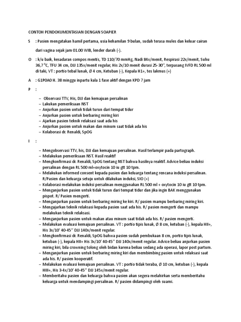 Contoh Pendokumentasian Dengan Soapier | PDF