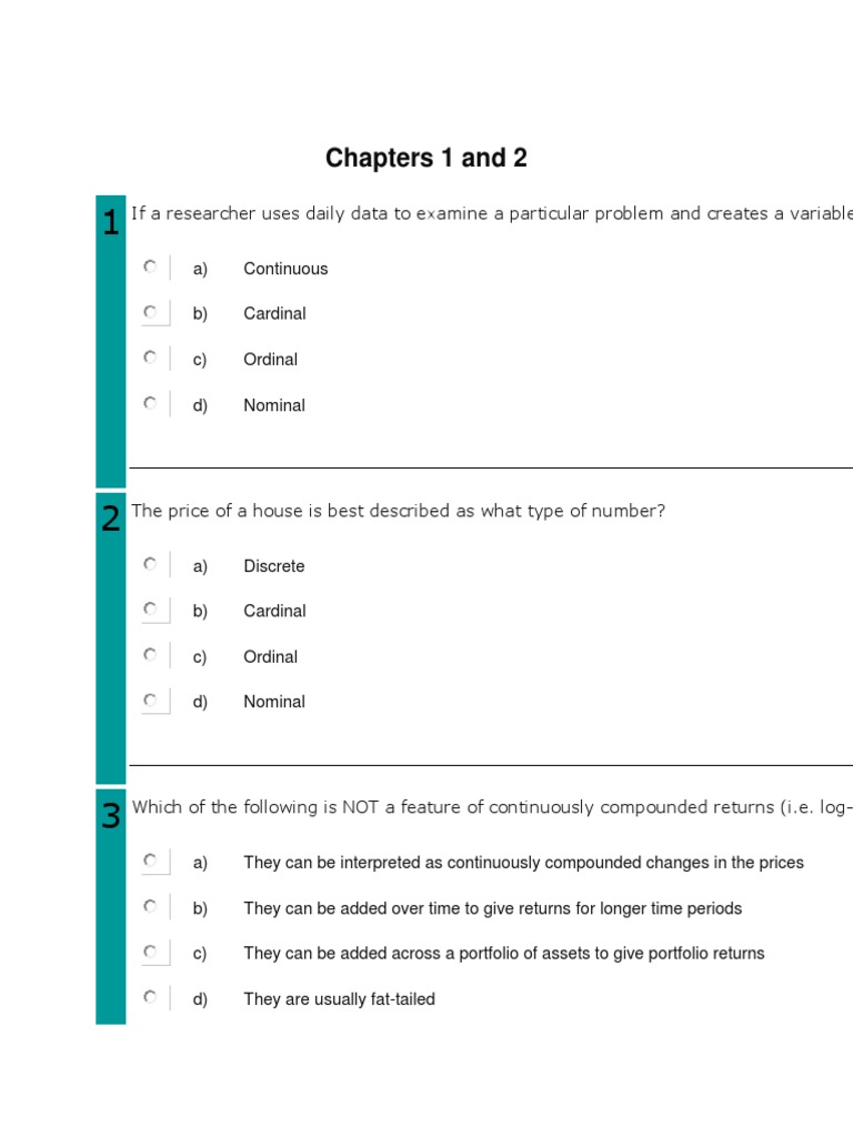 Chapter 1 And 2 Mcqs Econometrics Pdf