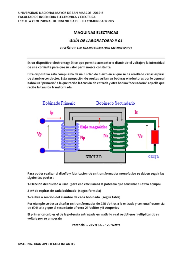 Lab 1 de Maquinas Electricas | PDF | Transformador | Energia electrica