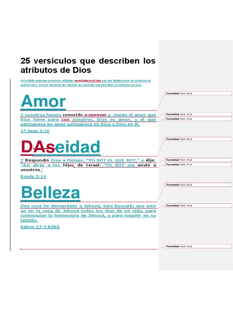25 Versículos Que Describen Los Atributos de Dios | PDF | Dios | Contenido bíblico